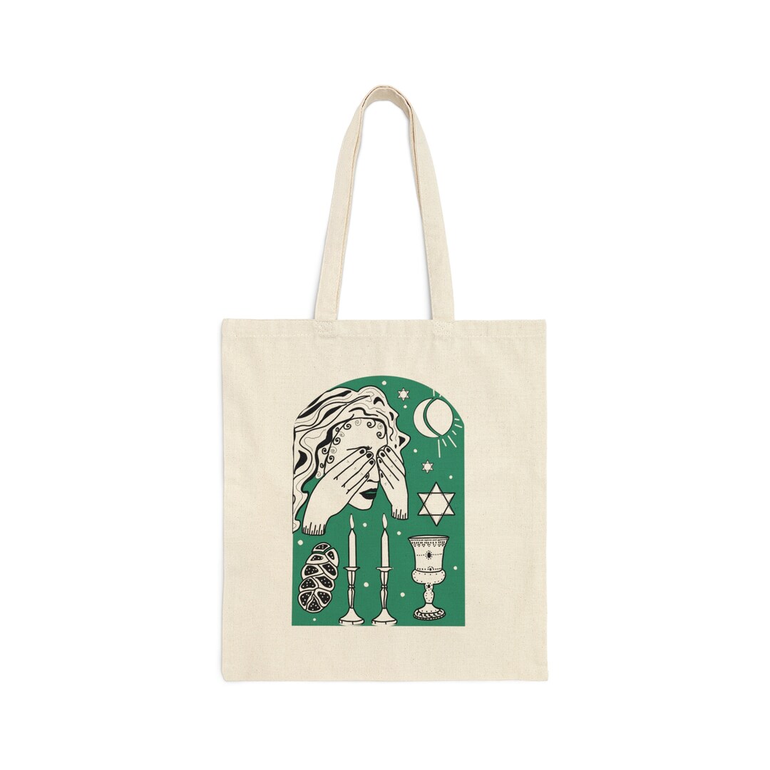 Shabbat Candle Scene Jewish Tote Book Bag, Party Favors, Kiddish Shalom ...