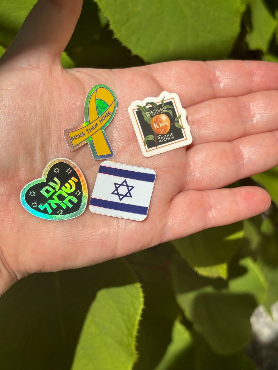 4 Pack of Mini Waterproof Jewish Stickers| Antisemitism *clear| Israel ...