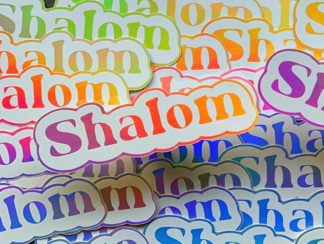 Jewish Holographic Shalom Glossy Sticker, Party Favor, Gift, Shabbat ...