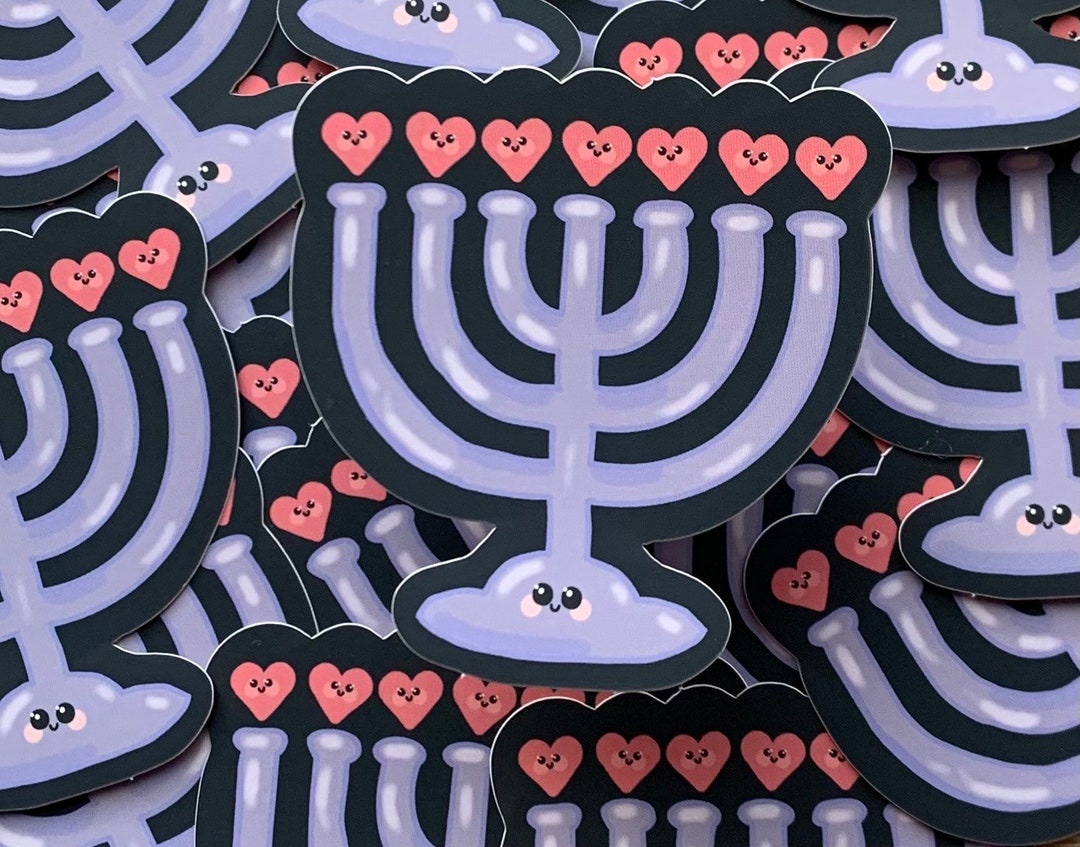 Jewish Menorah Matte Sticker|holidays| Party Favor| Gift| Shabbat ...