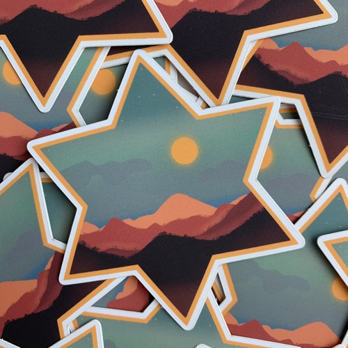 Shalom Star of David Matte Satin Sticker Torah Kosher Gift - Etsy