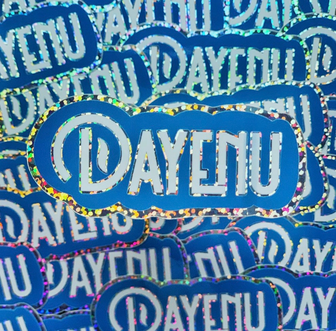 Passover Waterproof Deyanu Jewish Glitter Sticker, Haggadah, Seder ...