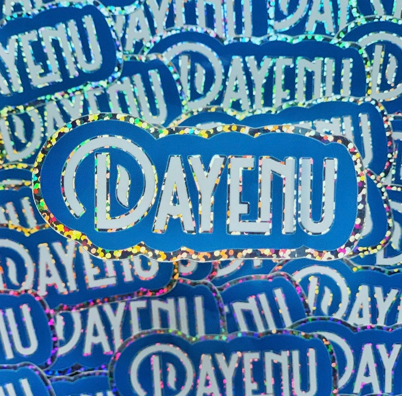 Passover Waterproof Deyanu Jewish Glitter Sticker, Haggadah, Seder ...