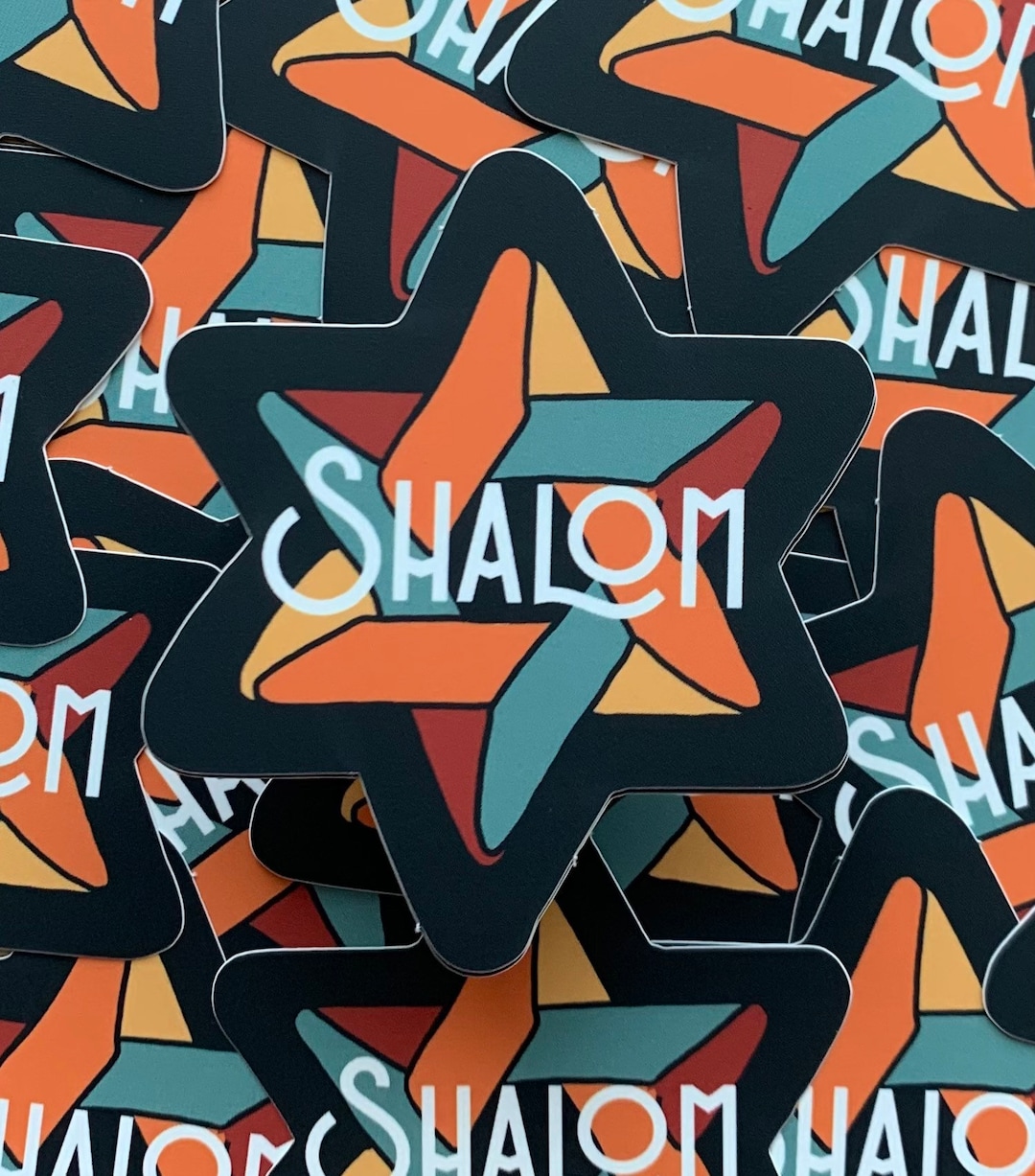 Shalom Star of David Matte Satin Sticker| Torah| Kosher| Gift| Funny ...