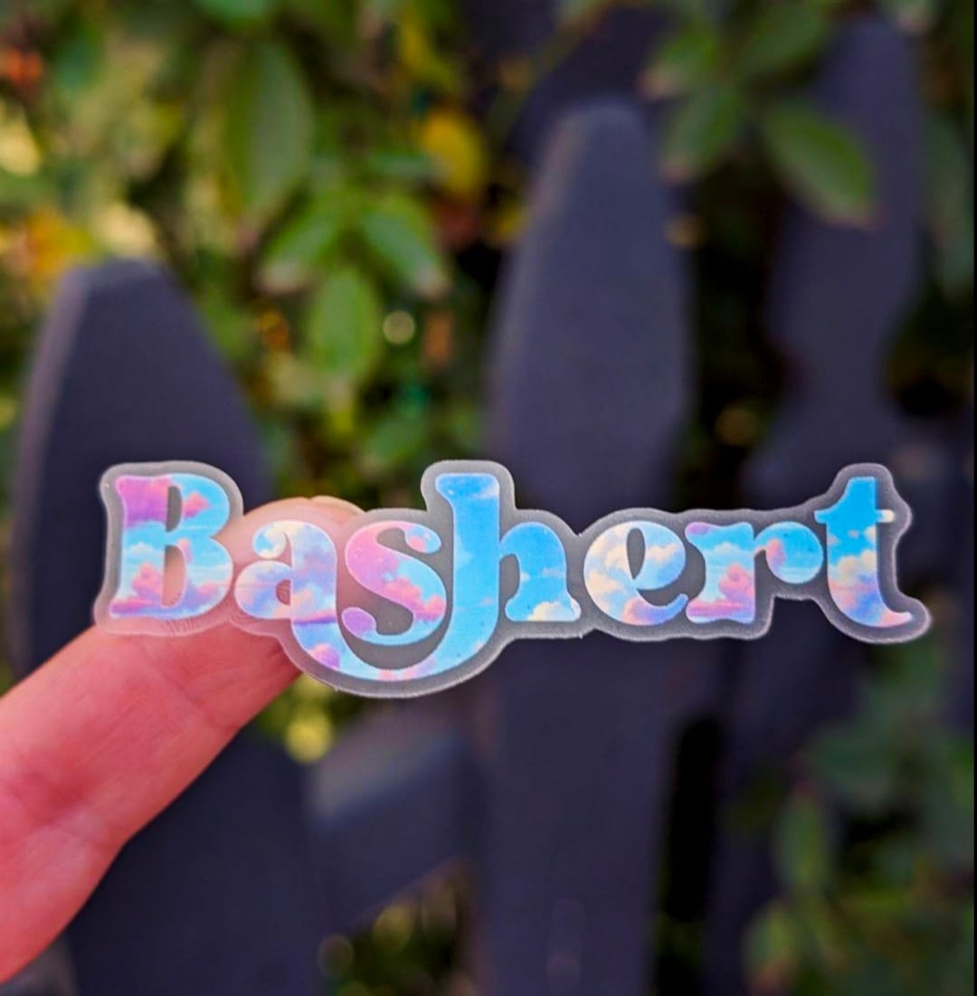 Clear Matte Finish Lofi Clouds Bashert Jewish Sticker| Hebrew| Yiddish ...