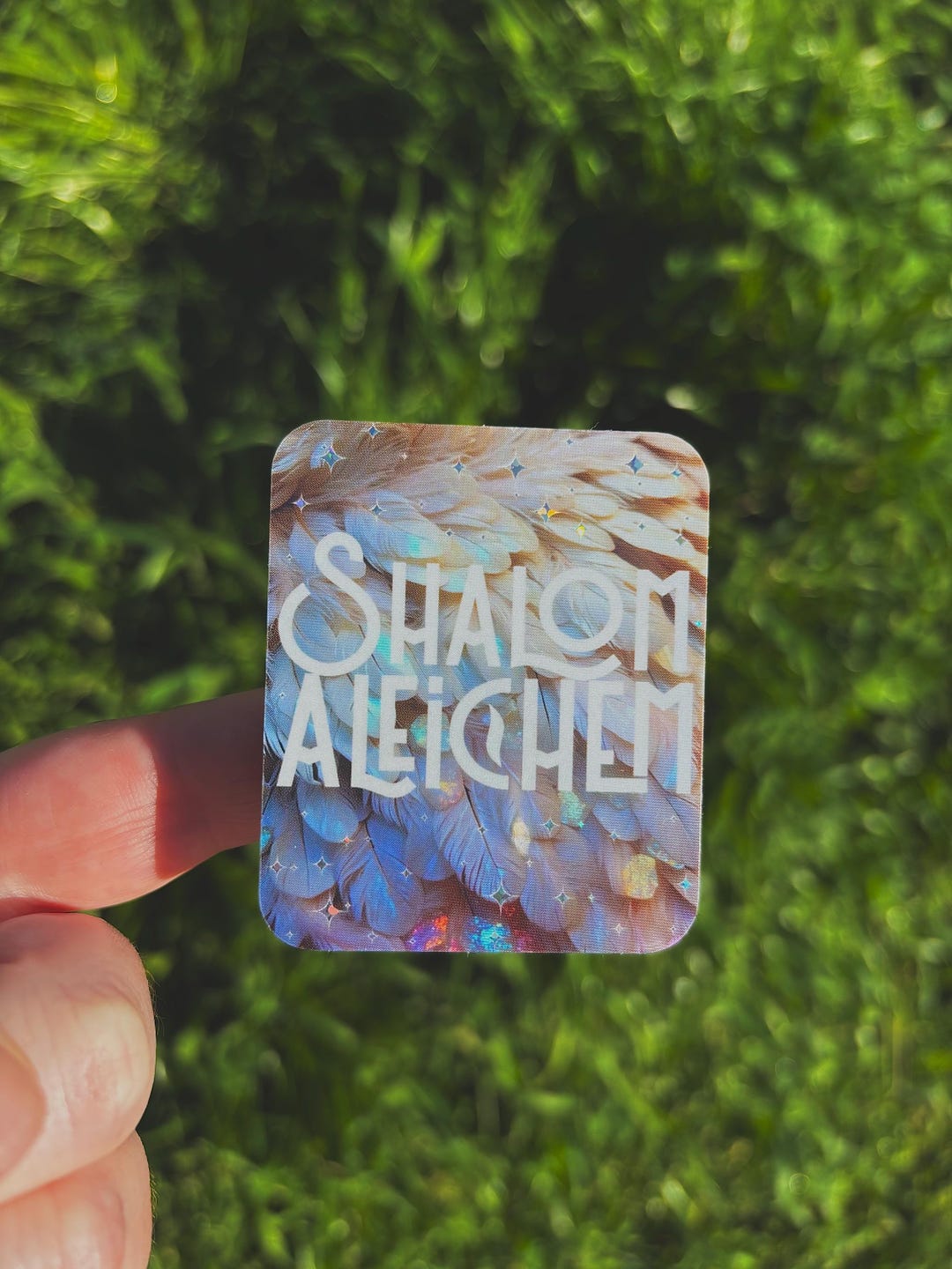 Shalom Aleichem Waterproof Glitter Sticker| Dove Feathers With Sparkle ...