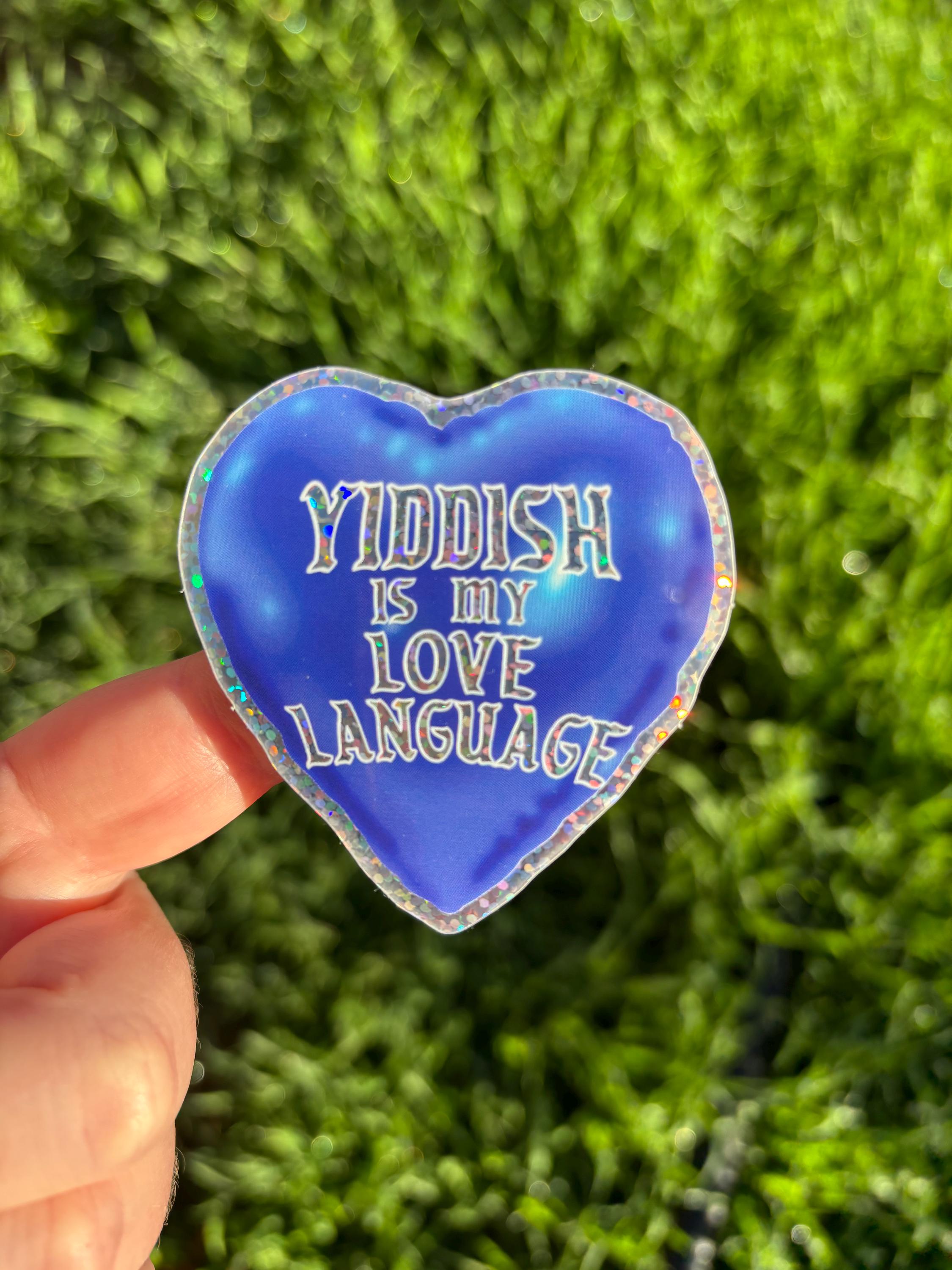 Yiddish is My Love Language Blue Glittery Heart, Spiritual Gift ...