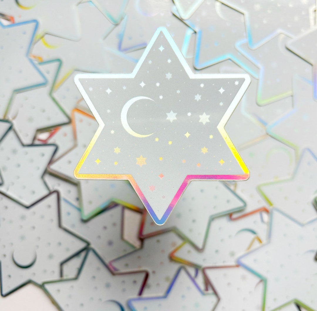 Holographic Waterproof Jewish Star Sticker| Judaism| Judaica| Spiritual ...