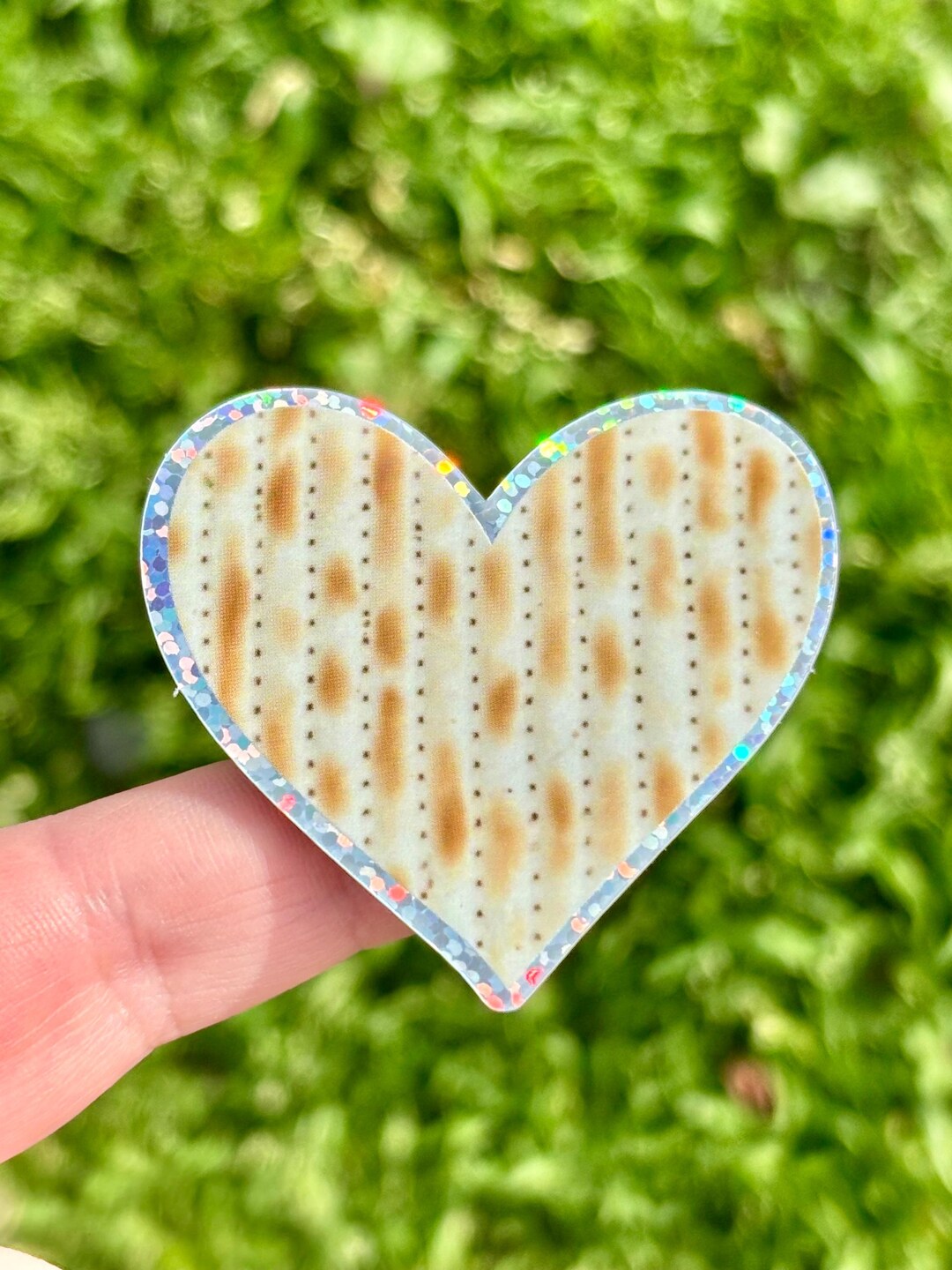 Matzah Glitter Heart Passover Waterproof Jewish Sticker/ Judaism ...