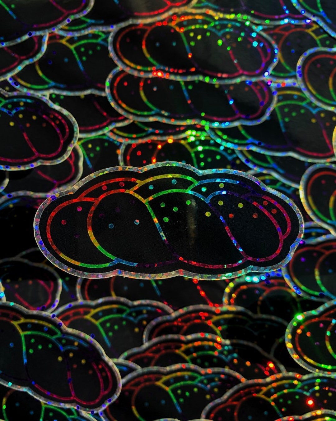 Rainbow Jewish Glitter Challah Bread Sticker, Shabbat Shalom, Party ...