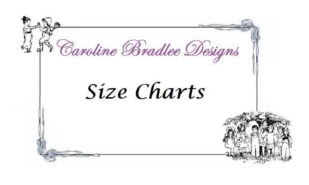 SIZE CHARTS for Caroline Bradlee Designs - Etsy