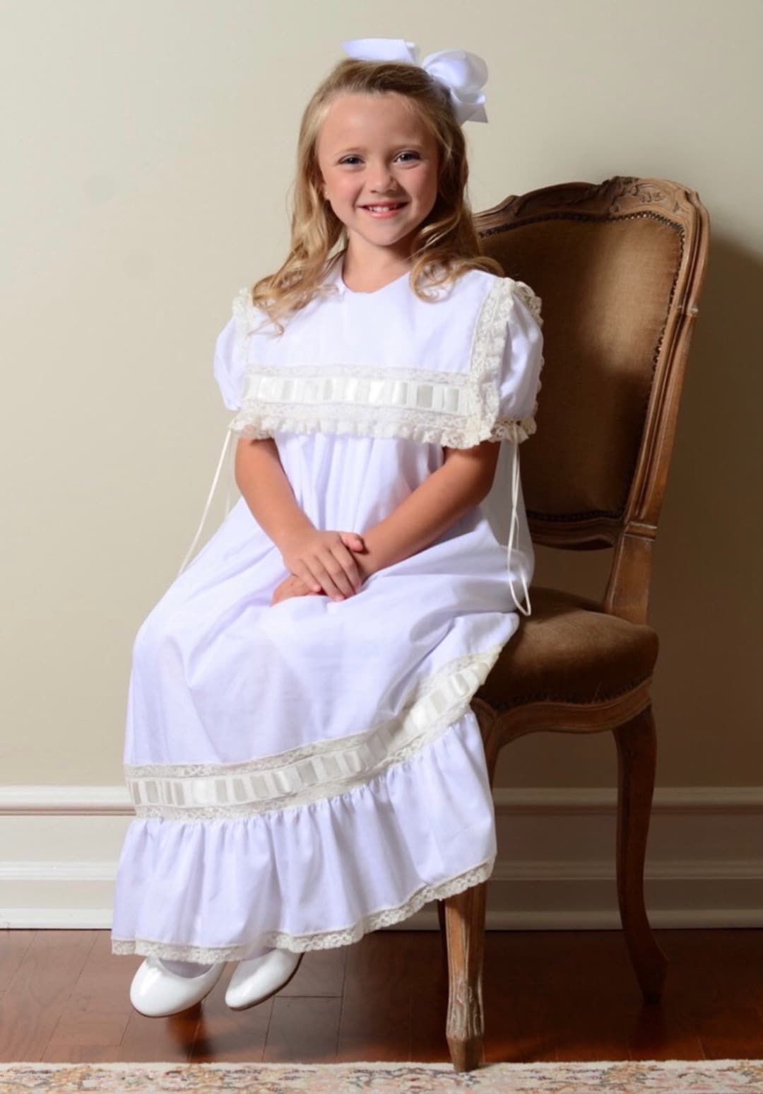 Heirloom Flower Girl Dress-junior Bridesmaid-heirloom Portrait-1st ...