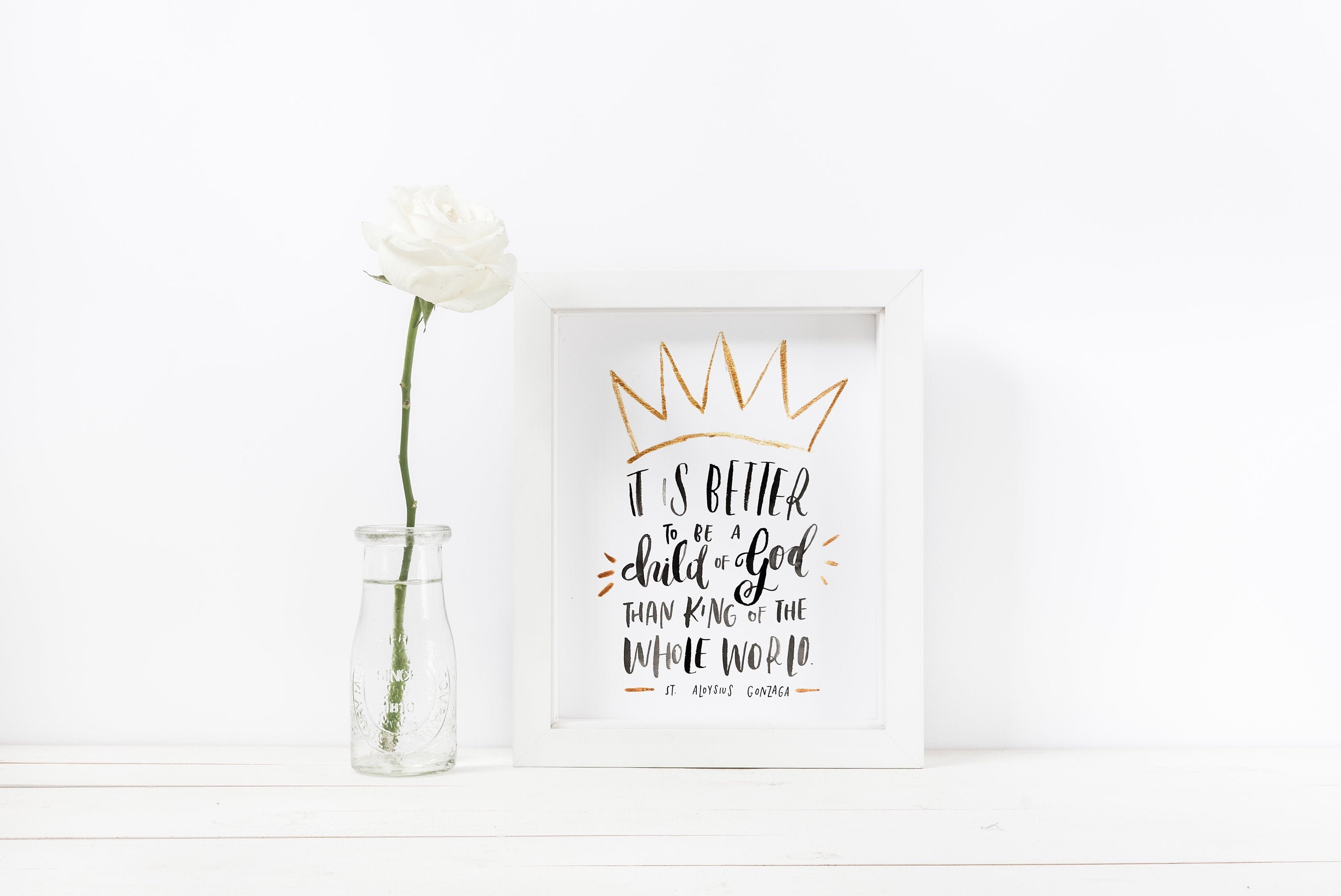St. Aloysius Gonzaga Handwritten Catholic Saint Art Quote (instant ...