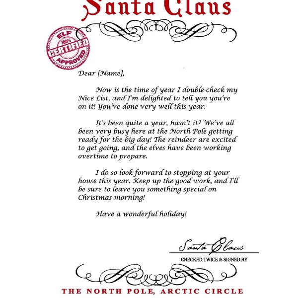 Letter From Santa - Etsy