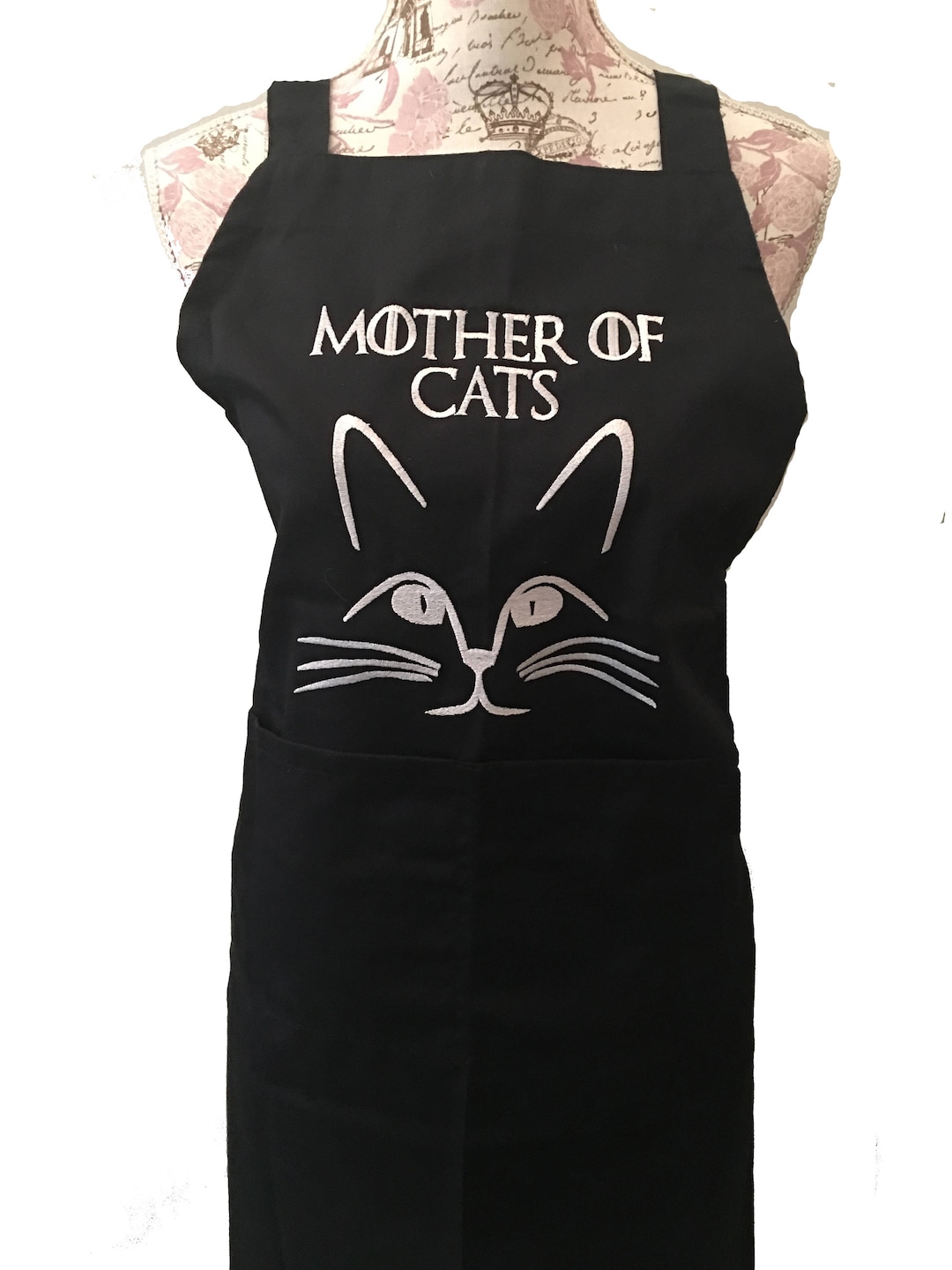 Mother of Cats Apron Embroidered Crazy Cat Lady Gift - Etsy