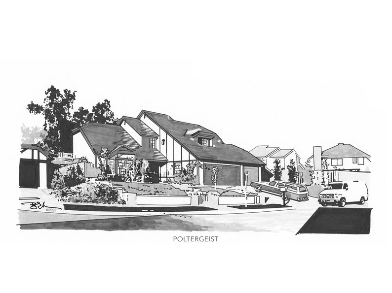 The Freeling Home • Poltergeist • Drawing by N. Blake Seals - Etsy
