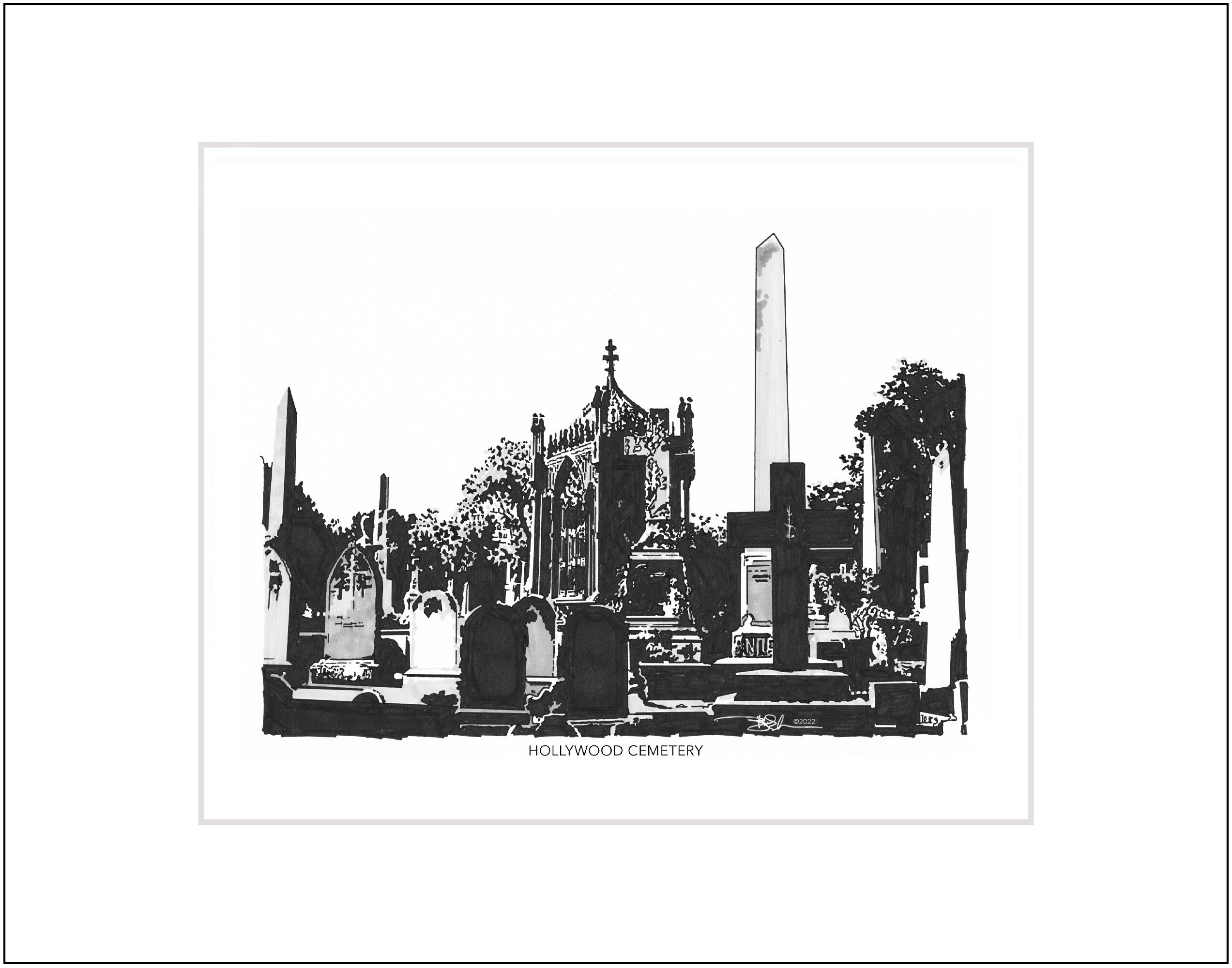 Hollywood Cemetery Richmond VA Drawing by N. Blake Seals - Etsy