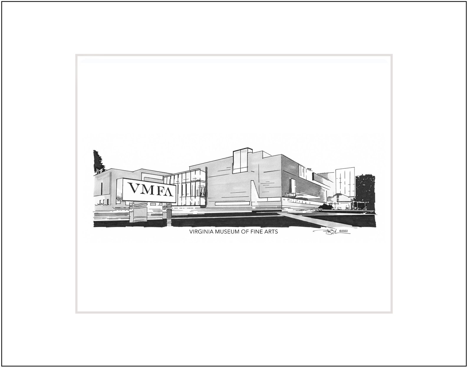 VMFA, Richmond, VA • Drawing by N. Blake Seals - Etsy