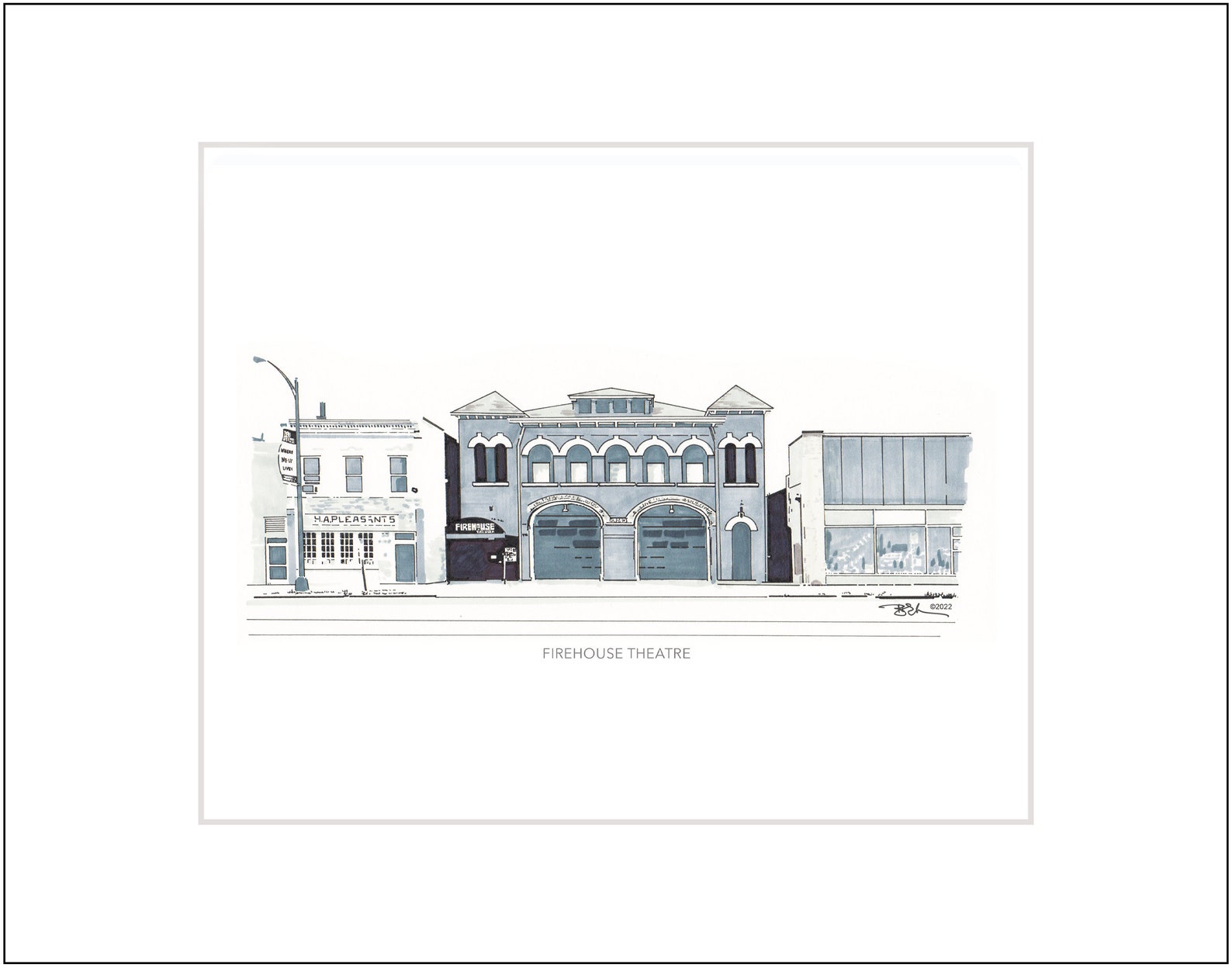 Firehouse Theatre, Richmond, VA • Drawing by N. Blake Seals - Etsy