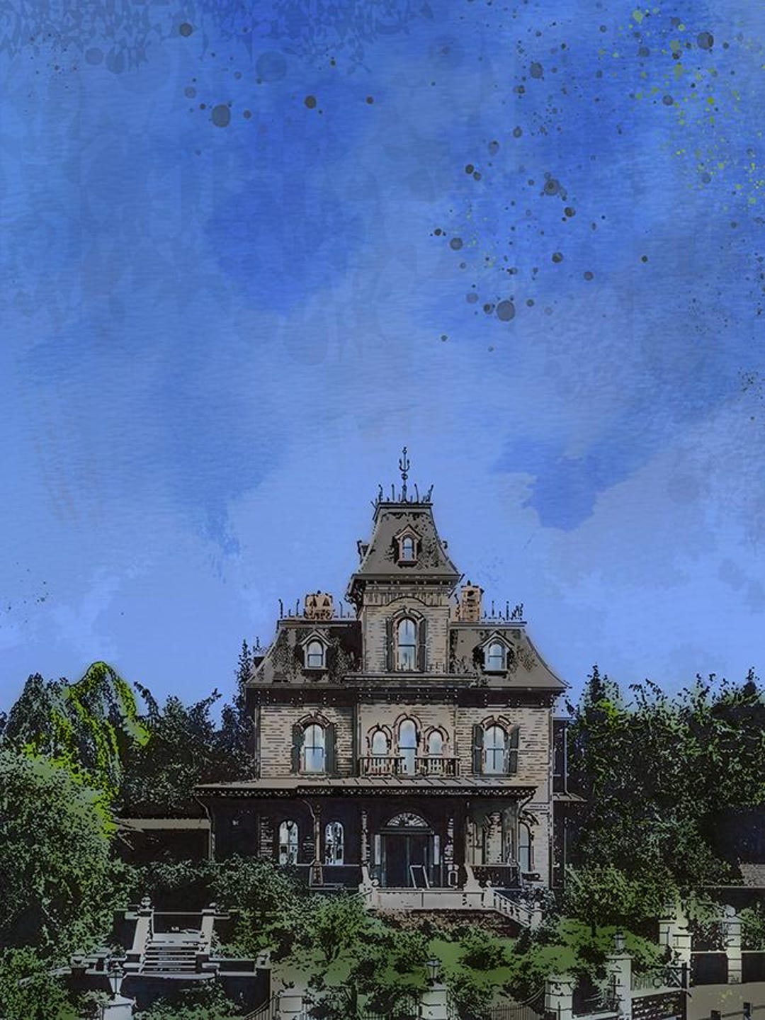 Phantom Manor • Disneyland Paris • Mixed Media Art by N Blake Seals ...