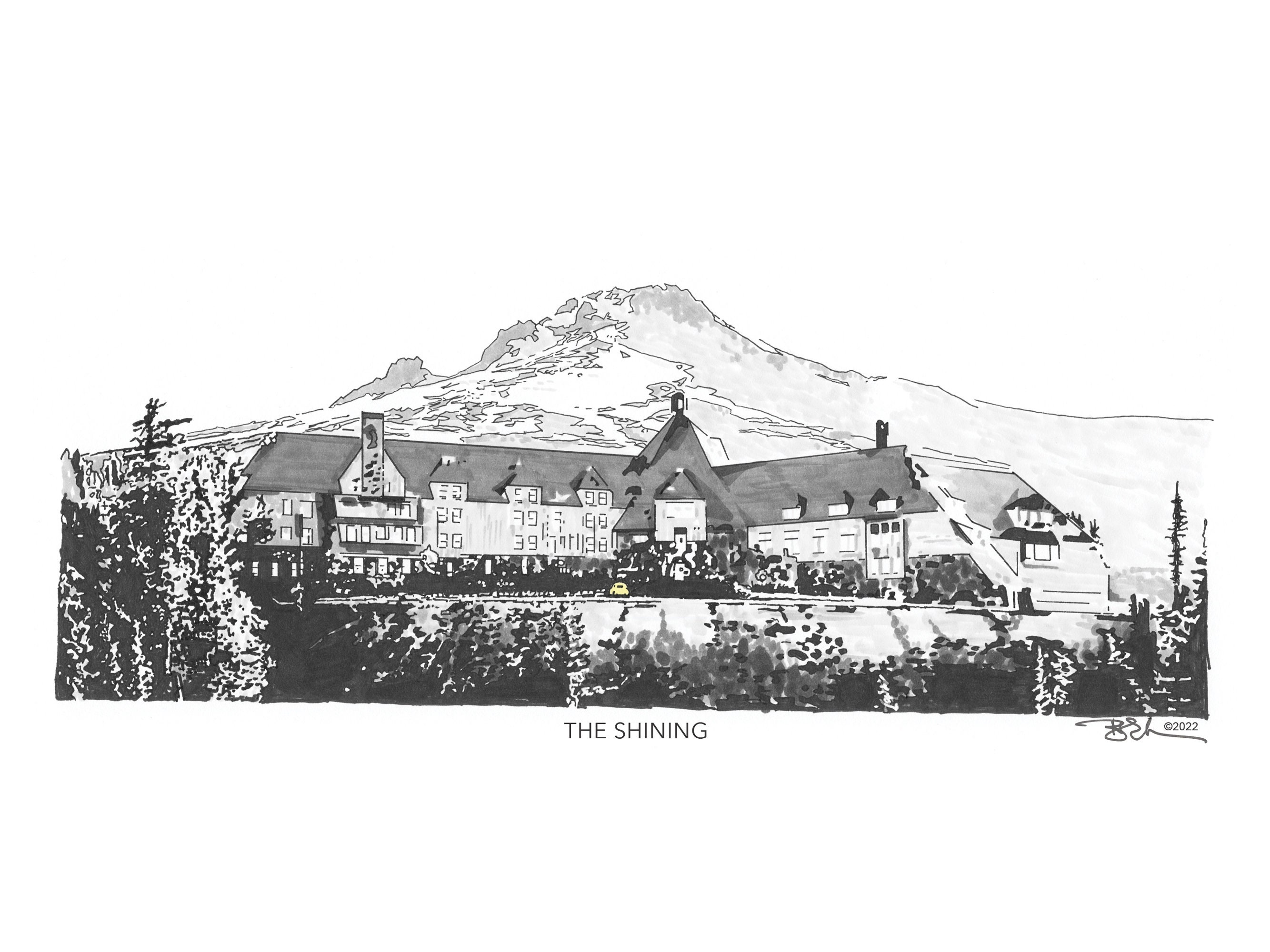 The Overlook Hotel • the Shining • Drawing by N. Blake Seals - Etsy