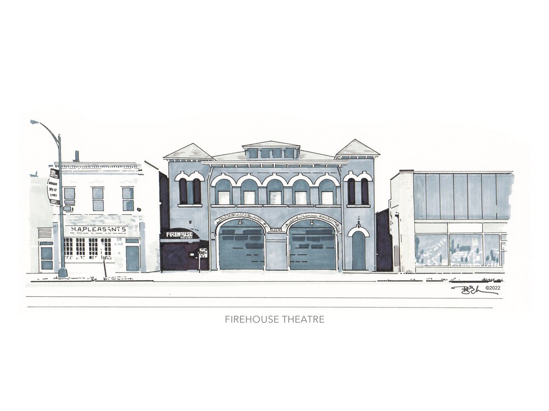 Firehouse Theatre, Richmond, VA • Drawing by N. Blake Seals - Etsy