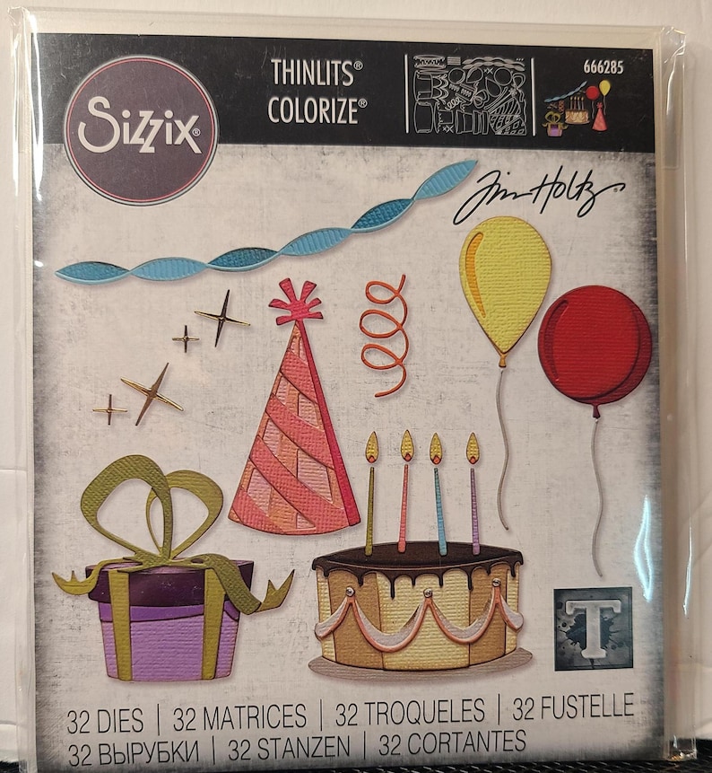 Sixxiz Thinlits Tim Holtz 666285 Celebrate Colorize NIP 630454285007 ...