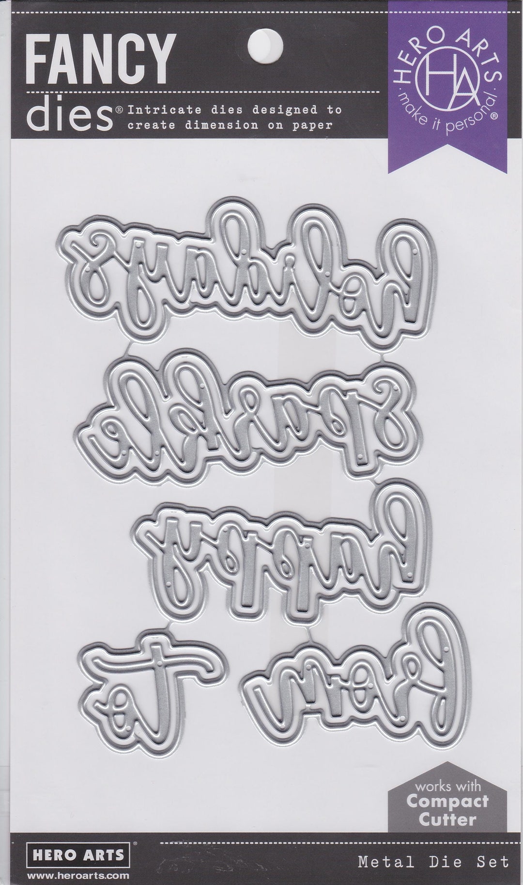 Holiday Words Fancy Die Set - Hero Arts Paper Layering - Etsy