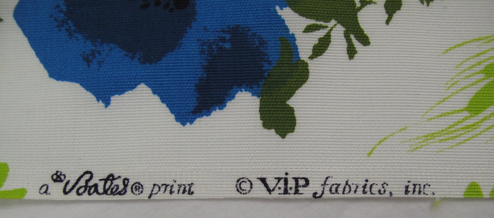 A Bates Print Blue Floral Fabric~~~3 1/3 Yards (120")~~~1960's-1970's ...