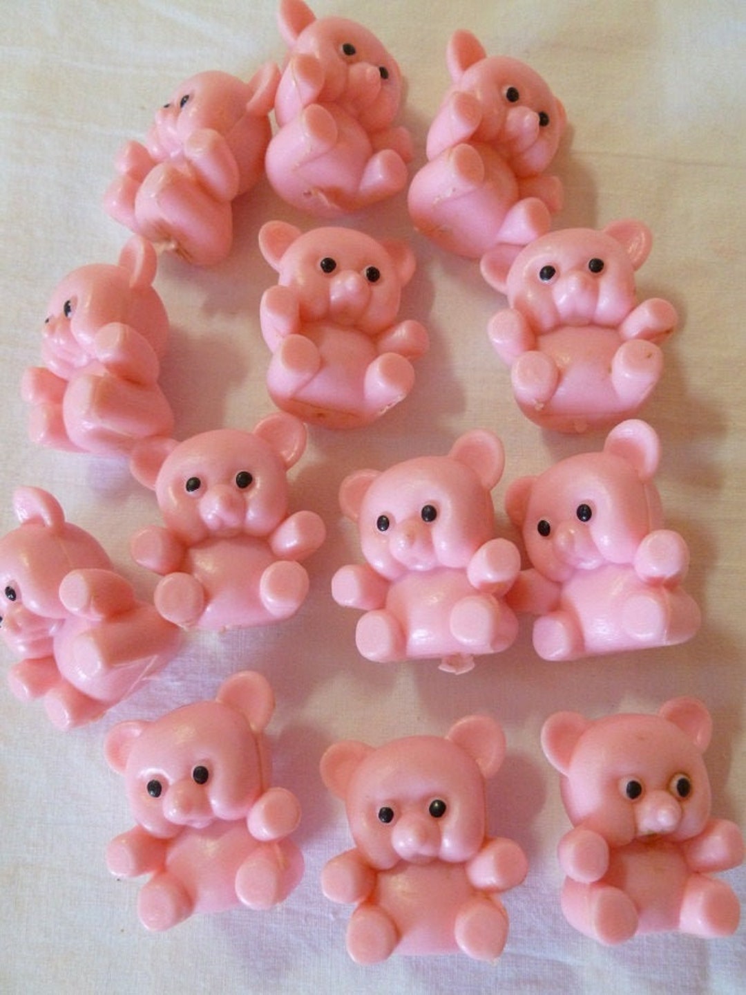 13 Pink Teddy Bear Cake Toppers~~plastic Pink Bear Cake Decorations ...