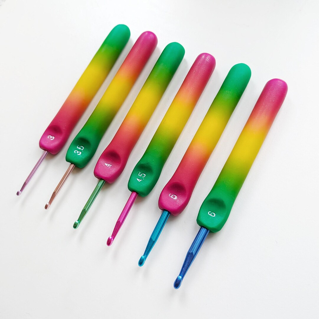 Set of 5 Tropical Crochet Hooks. Ergonomic Crochet Hook. Set of 5 Hooks ...