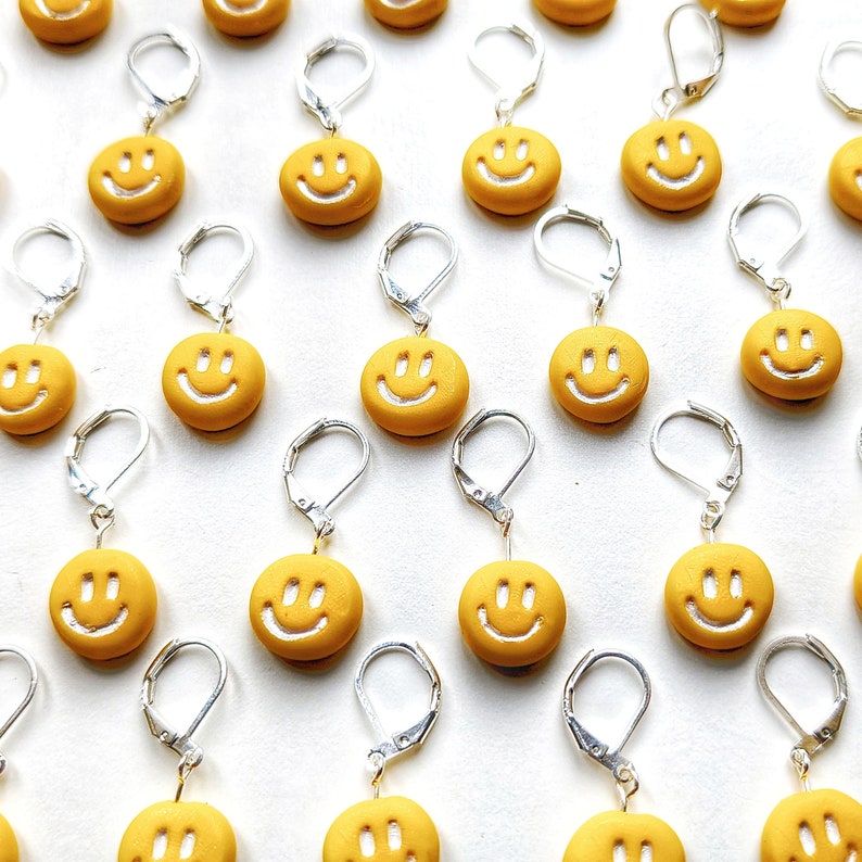 Smiley Face Stitch Markers. Set of 3. Universal for Knitting and ...