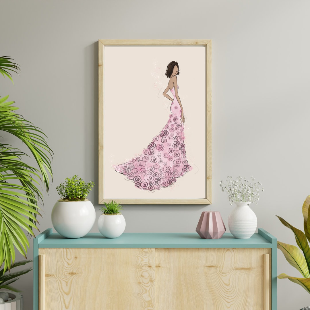 Custom Fashion Illustration | Girl Portrait, Personalized Gift for Her ...