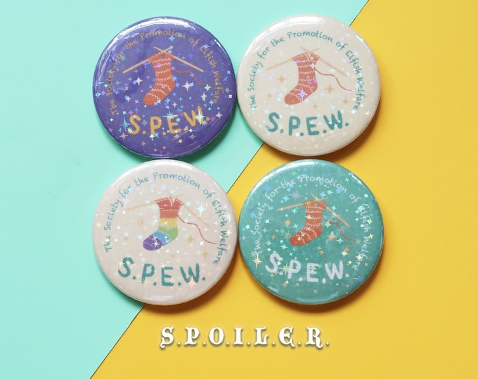 S.P.E.W. Society for the Promotion of Elvish Welfare Badge/button Pin ...