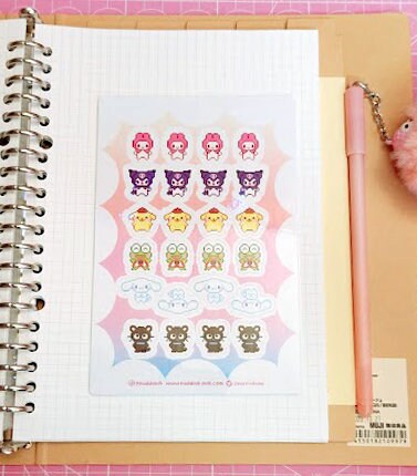 Pixel Friends Vinyl Sticker Sheet Kawaii Stationary Cute Bujo Journal ...