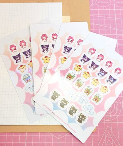 Pixel Friends Vinyl Sticker Sheet Kawaii Stationary Cute Bujo Journal ...