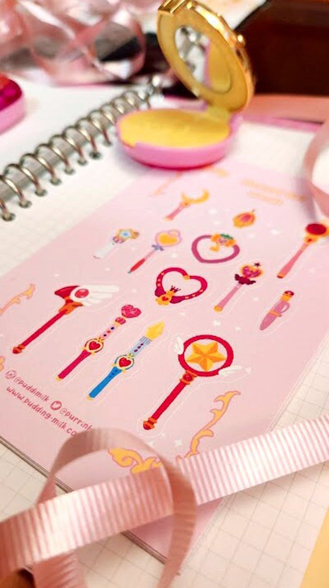 Magical Girl Wand Sticker Sheet Kawaii Stationary Cute - Etsy