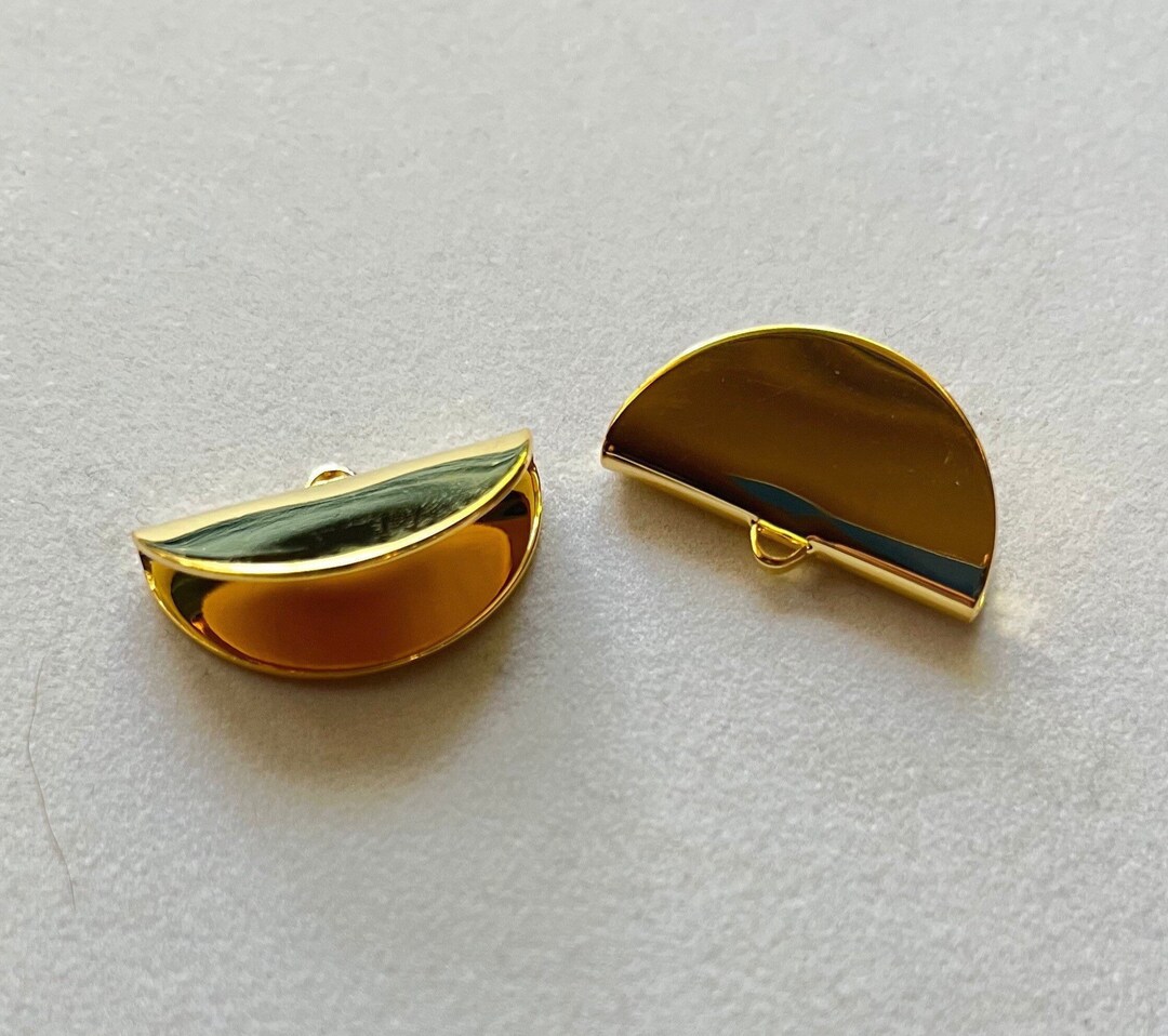 25MM Gold Plated Half-moon Flat End Caps 1 Pair - Etsy