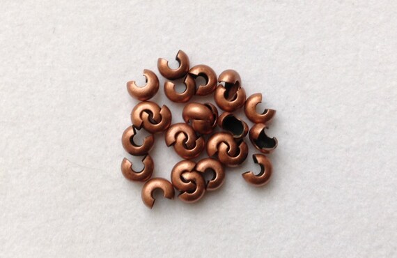 4mm Antique Copper Plated Crimp Covers 24 Pieces | Etsy
