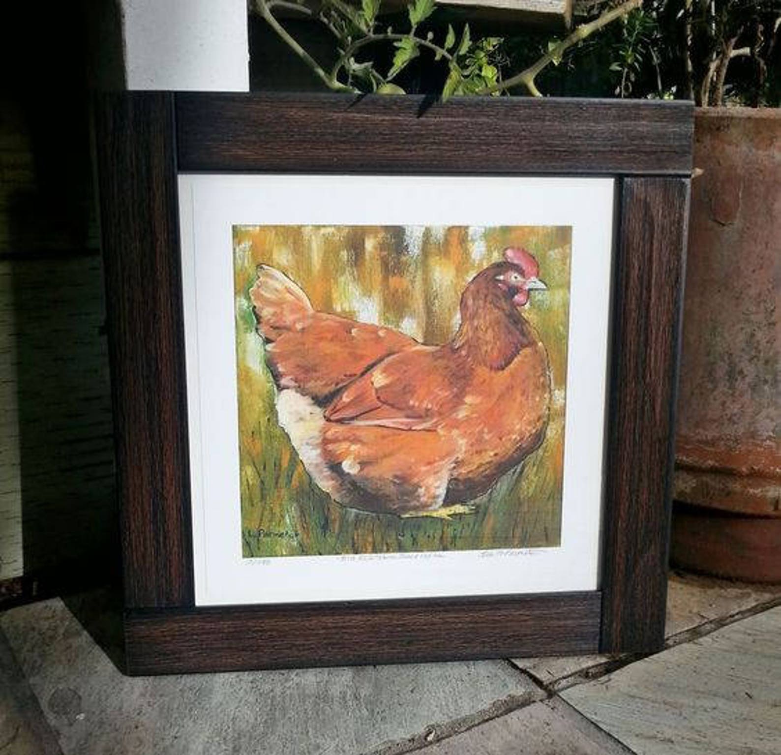 Chicken Art Print, Rhode Island Red, Hen, Big Red, Kitchen Art, Chicken ...