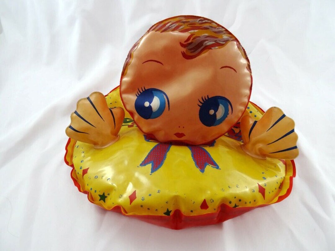 Vintage Vinyl Inflatable Doll Toy, Japan Red Float Toy - Etsy