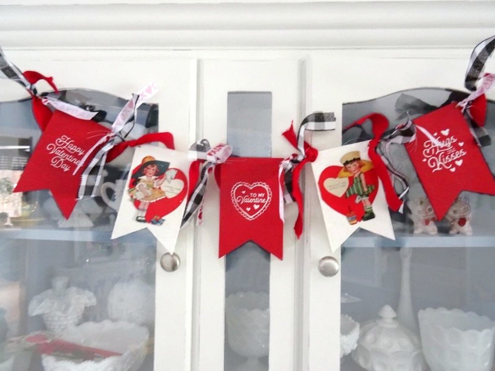 Valentines Day Banner Handmade Vintage Valentines Day Card | Etsy