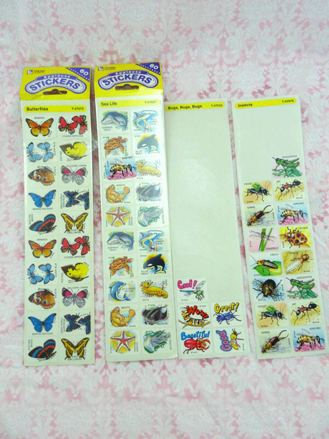 Vintage Applause Stickers Butterflies, Sea Life, Bugs, Insects 1996 - Etsy