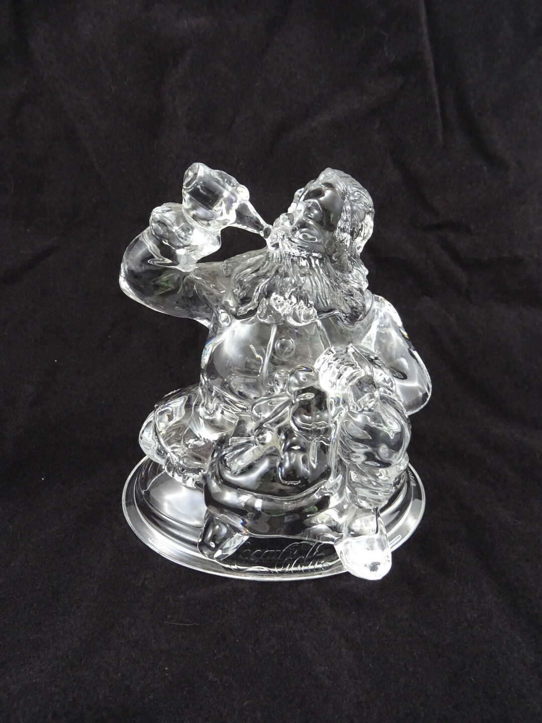 Vintage Santa Claus Coca Cola Figurine Clear Glass 1997 - Etsy