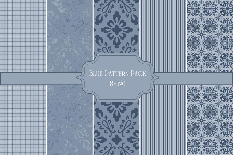 Blue Soft Washed Backgrounds for Scrapbook & Junk Journal Folios ...