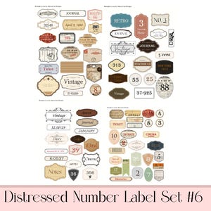 Vintage Print Number Labels: Vintage Ephemera for Junk Journals ...