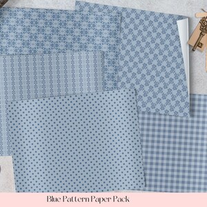 Blue Pattern Paper Pack - Etsy