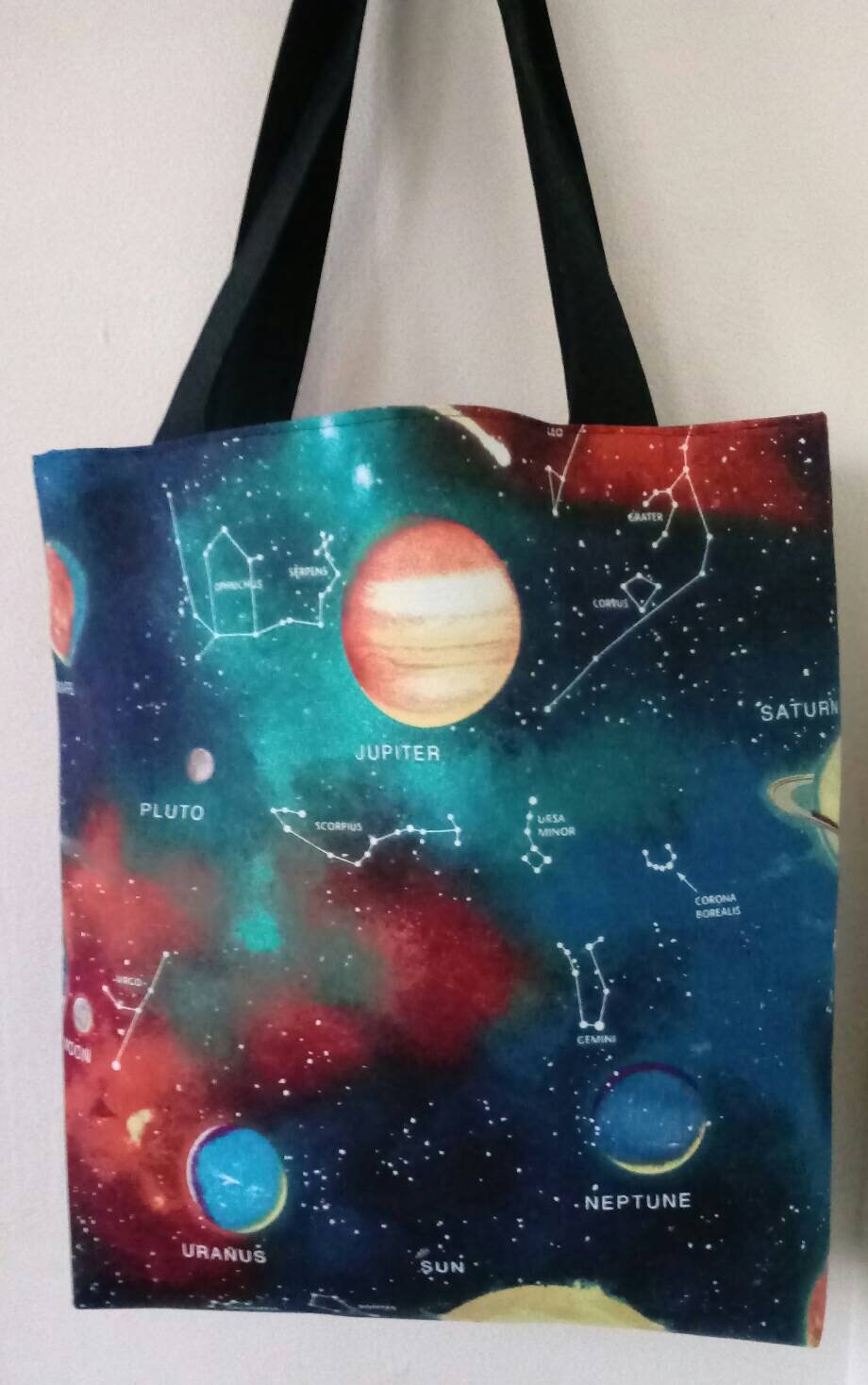 Blue Galaxy Stars and Planets Space Tote - Etsy