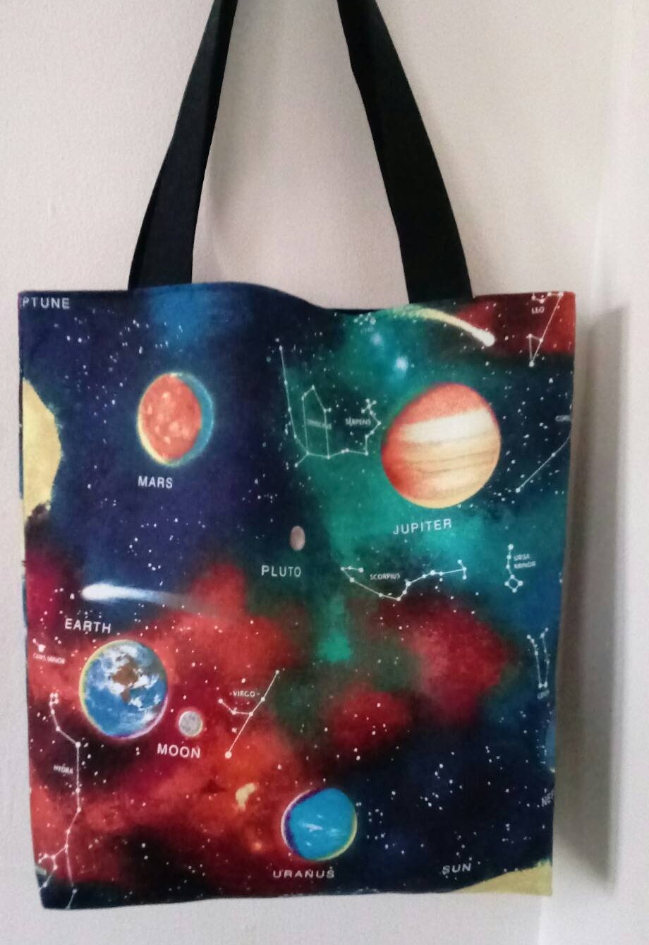 Blue Galaxy Stars and Planets Space Tote - Etsy
