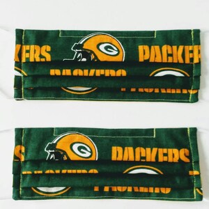 Green Bay Packers Inspired Pleated Adult Face Masks W/ Filter Pocket ...